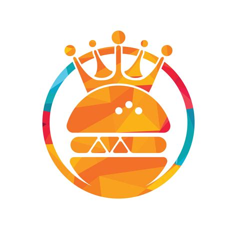 Burger King Vector Logo Design Burger With Crown Icon Logo Concept
