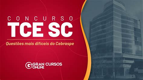 Concurso Tce Sc Quest Es Mais Dif Ceis Do Cebraspe Direito