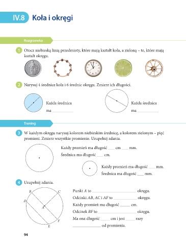 Page 1 Matematyka z kluczem klasa 4 semestr 2 Koła i okręgi