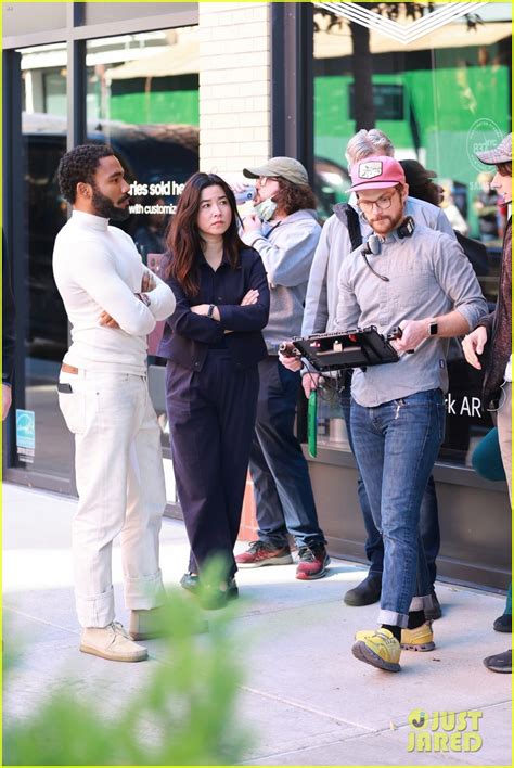 Donald Glover Maya Erskine Are Perfect Contrasts On Set For Mr
