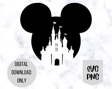 Mickey Head Castle Silhouette SVG And PNG Etsy