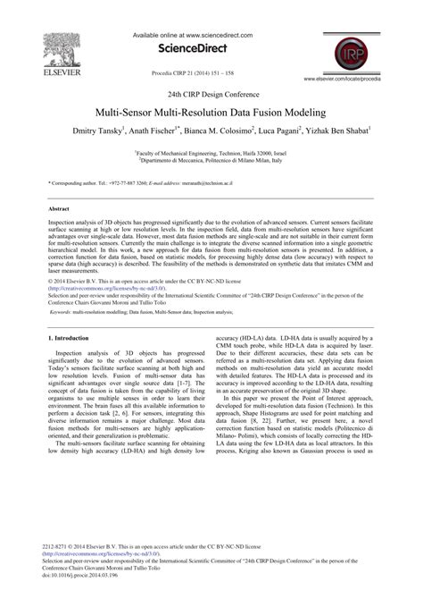 pdf multi sensor multi resolution data fusion modeling