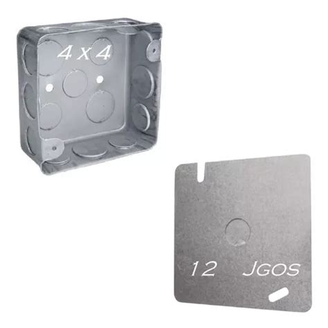 Caja Cuadrada 3 4 1 2 Registro Luz 4x4 Metal Tapa 12pz MercadoLibre