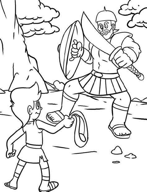 Davi E Golias Para Colorir Desenhos Imprimir