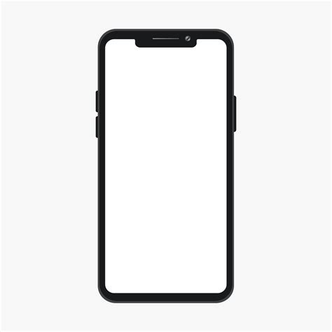 Flat Modern Smartphone White Display Vector Mockup Illustration