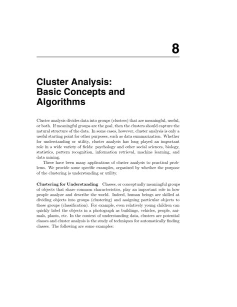 cluster analysis basic concepts and algorithms