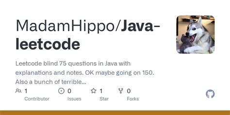github madamhippo java leetcode leetcode blind 75 questions in java with explanations and