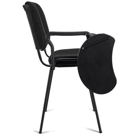 Lot 5 chaises visiteur MOBY avec TABLETTE écritoire rabattable Noir