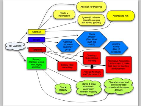 a mindmap of behaviors management autismstep