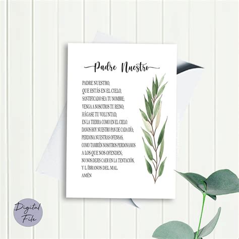 Padre Nuestro Spanish the Lord s Prayer Oración Del Etsy