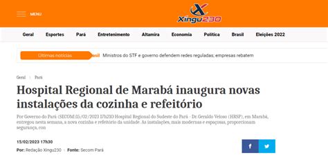 Xingu 230 Hospital Regional de Marabá inaugura novas instalações da