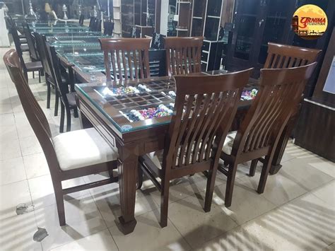 Seater Glass Top Wooden Dining Table At Rs Set In Nagpur Id