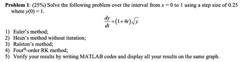 solved problem i 25 solve the following problem over the interval from x 0 to 5 using a