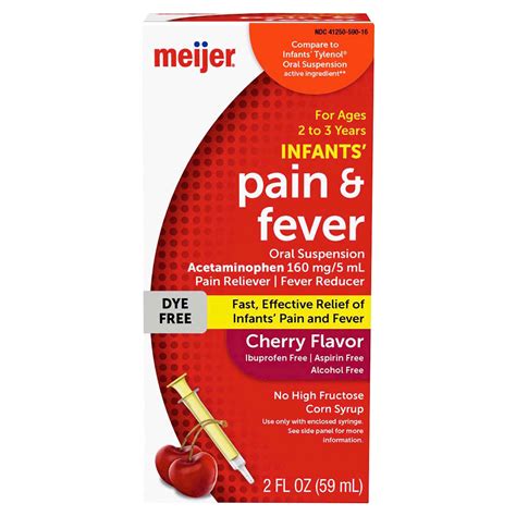Meijer Infants Pain Fever Acetaminophen Per Suspension Liquid Dye
