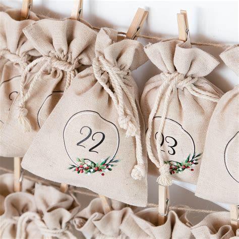 Adventskalender Zum Bef Llen S Ckchen Aus Leinen Stoff Etsy De