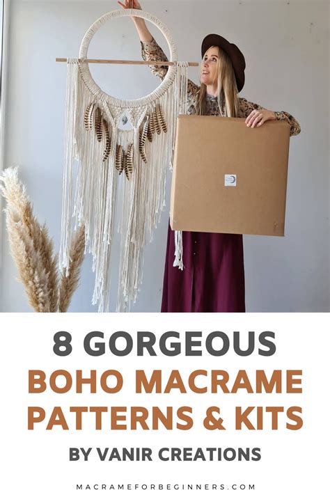 8 Beautiful Free Boho Macrame Patterns With DIY Kit By Vanir Creations