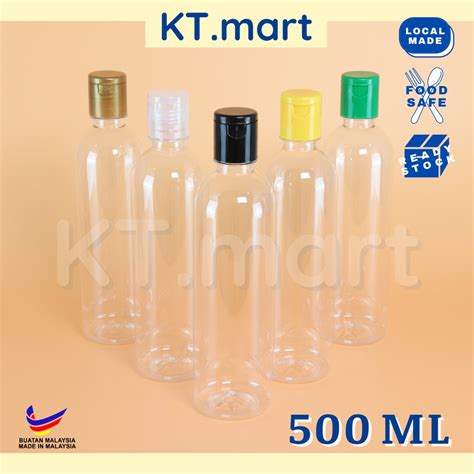FLIP TOP PET EMPTY BOTTLE PENUTUP FLIP BOTOL KOSONG 500ML READY STOCK