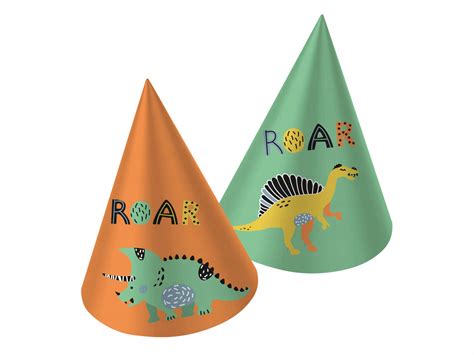 Czapeczki Papierowe Urodzinowe Dinozaury Szt Allegro Pl