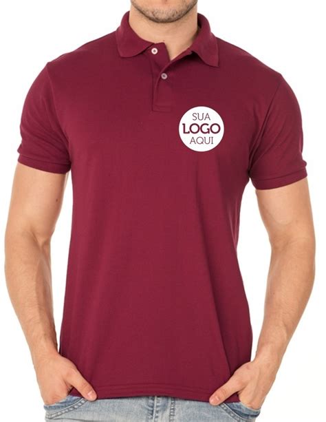 Camisa Polo Personalizada Sua Logo Bordada Peito Kit 5 Pçs