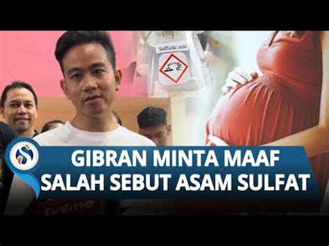Gibran Minta Maaf Salah Sebut Asam Folat Jadi Asam Sulfat Untuk Cegah