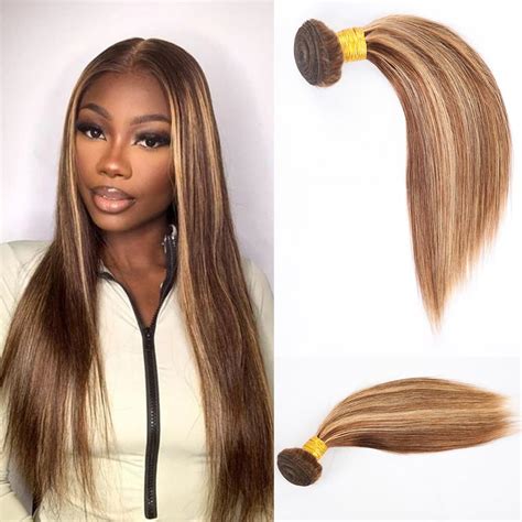 Amazon CYIKLI 10 Inch Highlight Bundles Human Hair P4 27 Human