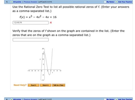 solved use the rational zero test to list all possible