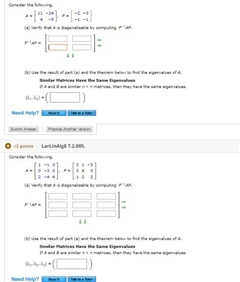 solved consicertha following ~][ 3] a verify that diagonalizable jy compuring f 1ap b use