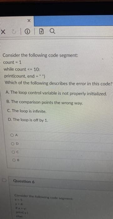 solved consider the following code segment count 1 while
