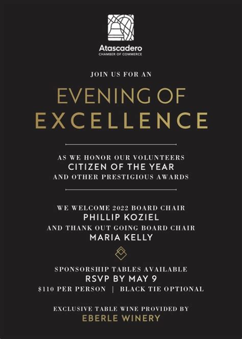 Atascadero Chamber Of Commerce Announces Honorary Award Winners