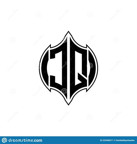 CQ Logo Monogram Geometric Shield Shape Style Stock Vector