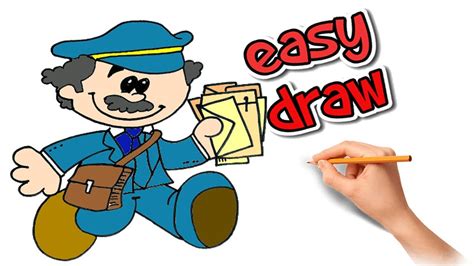 DRAWING A POSTMAN AND MESSENGER LEARN TO DRAW A POSTMAN STEP BY STEP