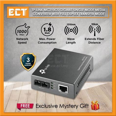 TP Link MC210CS Gigabit Single Mode Media Converter With Full Duplex