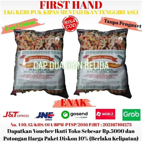 Jual COD 1 KG KERUPUK KEMPLANG MENTAH KIPAS SUPER HALAL IKAN TENGGIRI