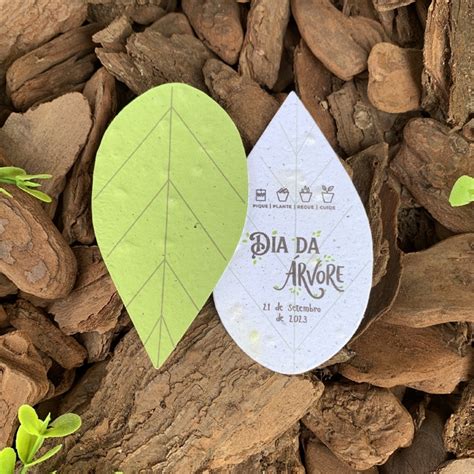 Cartão personalizado sementes 5x9cm Dia da Árvore