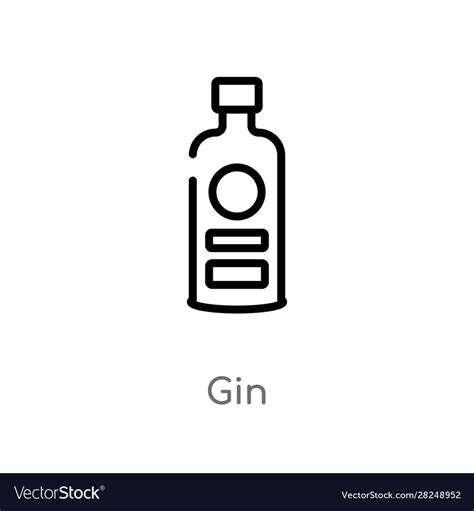 Outline Gin Icon Isolated Black Simple Line Vector Image