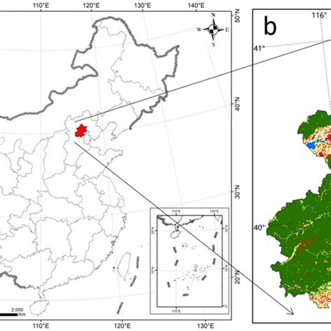 The A Location And B Spatial Distribution Of Land Use Land Cover In