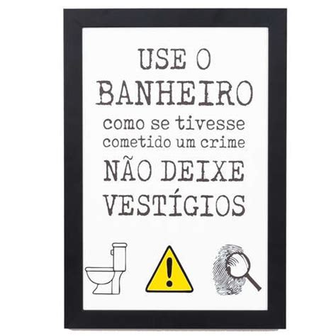 Quadro Sem vestígios no banheiro 33x22 cm