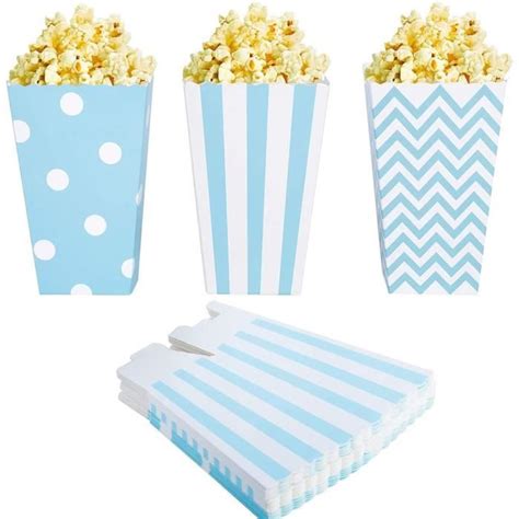 24Pcs Popcorn Boîtes Boite Pop Corn Bonbons Conteneur Sacs De Pop Corn