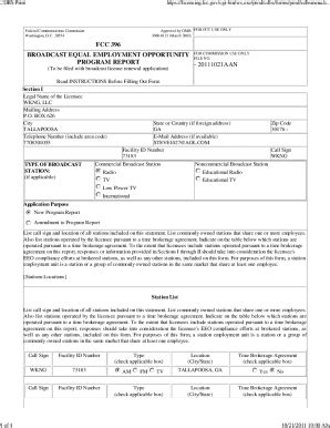 Fillable Online Fillable Online 20554 FCC 396 BROADCAST EQUAL Fax