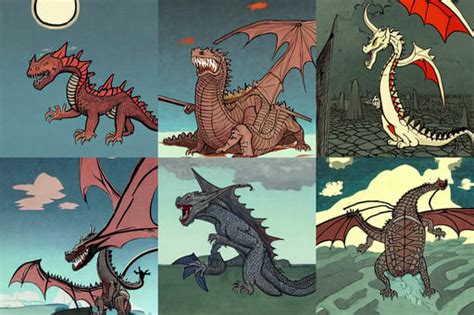 A Ferocious Dragon In The Style Of Underground Comics By Studio
