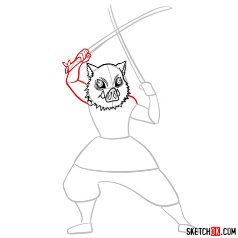 How To Draw Inosuke Hashibira Demon Slayer Sketchok Easy Drawing Guides