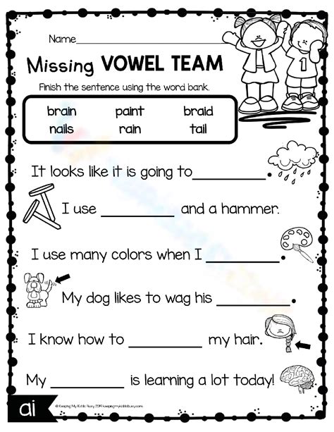Short Vowels Team And Long Vowels Team Worksheet