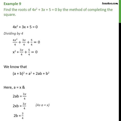 Question Find Roots Of X X By Completing Sq