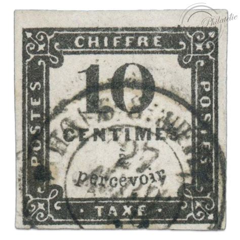 FRANCE TIMBRE TAXE N1 10 c noir Timbre taxe rare oblitéré et s