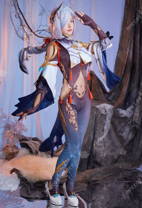 Shenhe Bodysuit Set Genshin Impact Cosplay Costume Top Quality