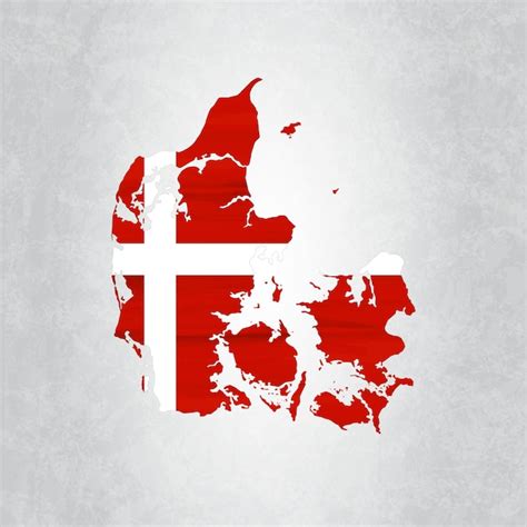 Mapa Da Dinamarca Bandeira Vetor Premium