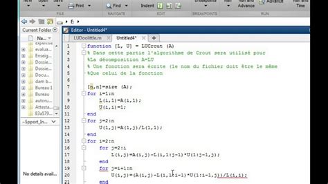 décomposition lu algorithme de crout youtube