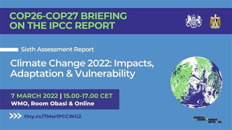 Cop Cop Briefing On The Ipcc Climate Change Report Impacts