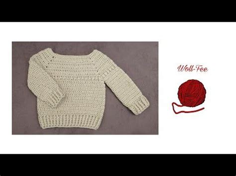 Babypullover häkeln Gr 62 68 Schritt für Schritt Anleitung siehe