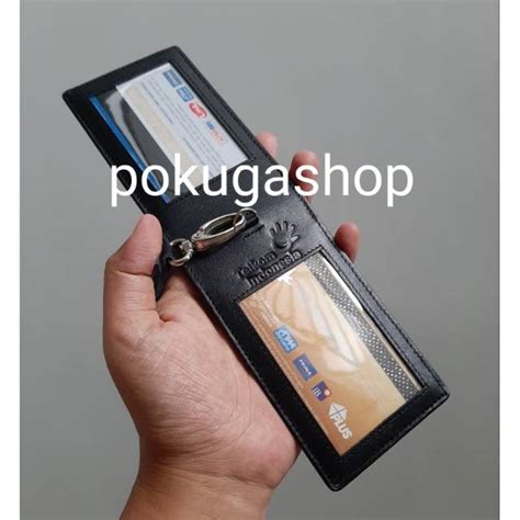 Nametag Kulit Asli Telkom Indonesia Lanyard Name Tag Kulit Id Card